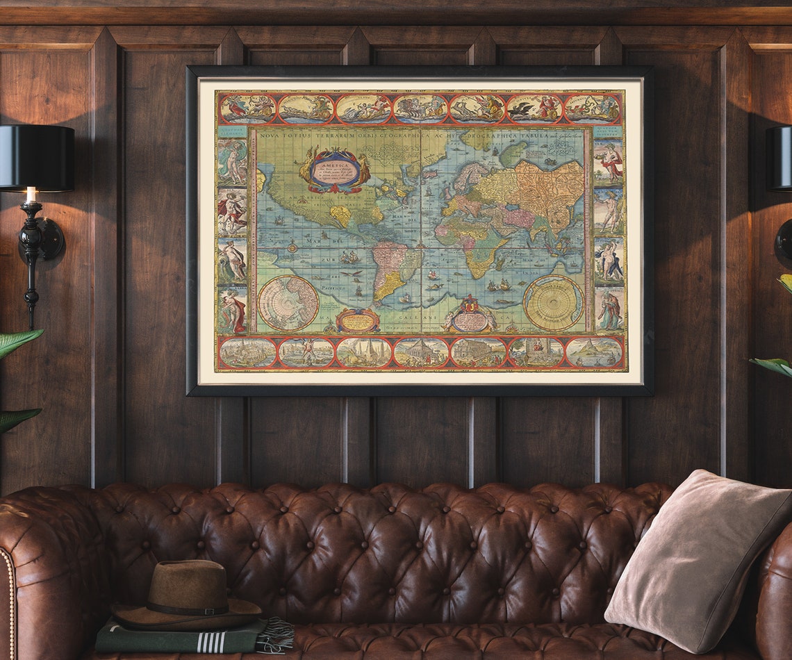 1649 Map of the World by Willem Blaeu Vintage Art Willem - Etsy