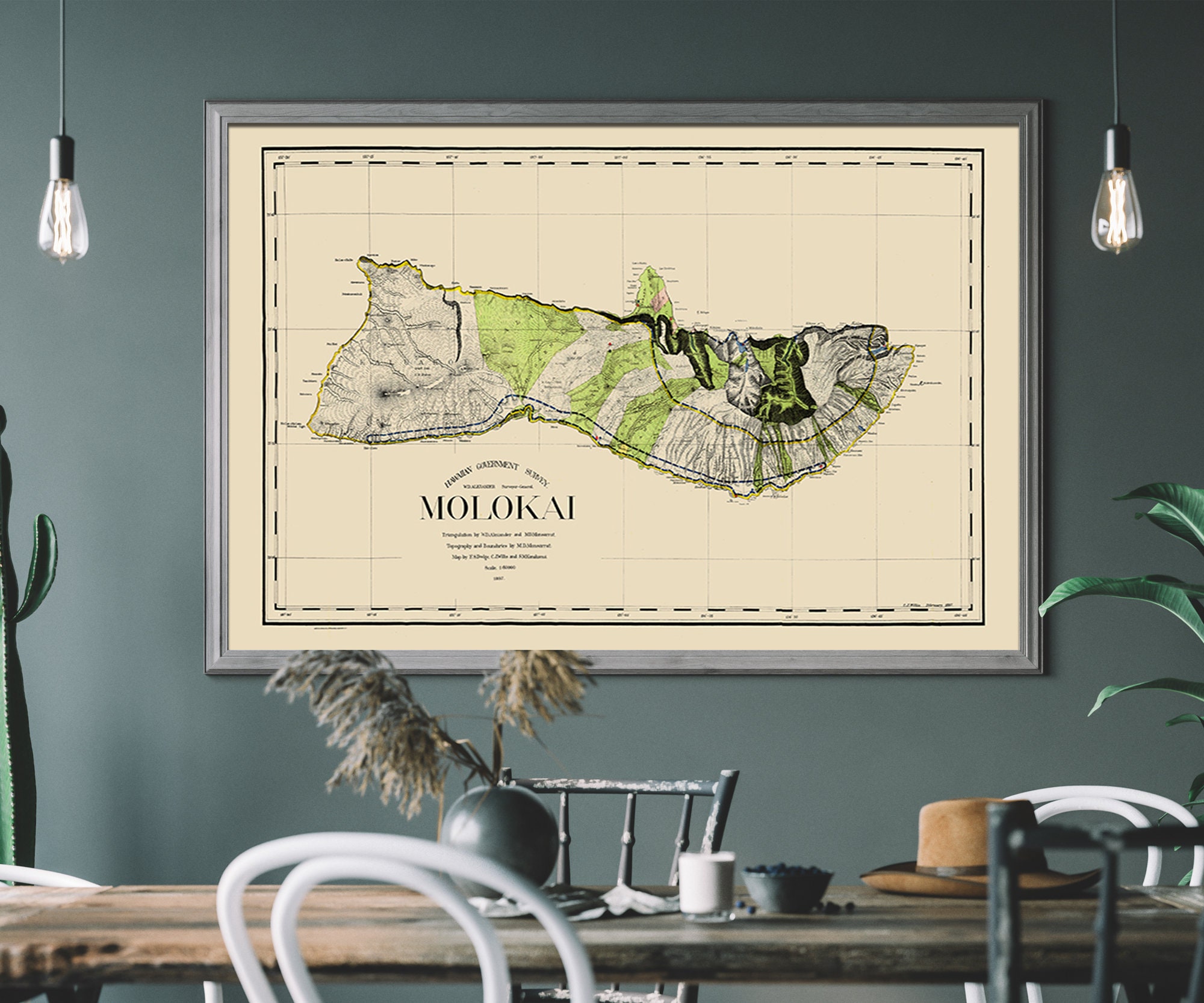 Molokai, Hawaiian Islands 1906 Hawaiian Map / Detailed Map of Hawaii ...