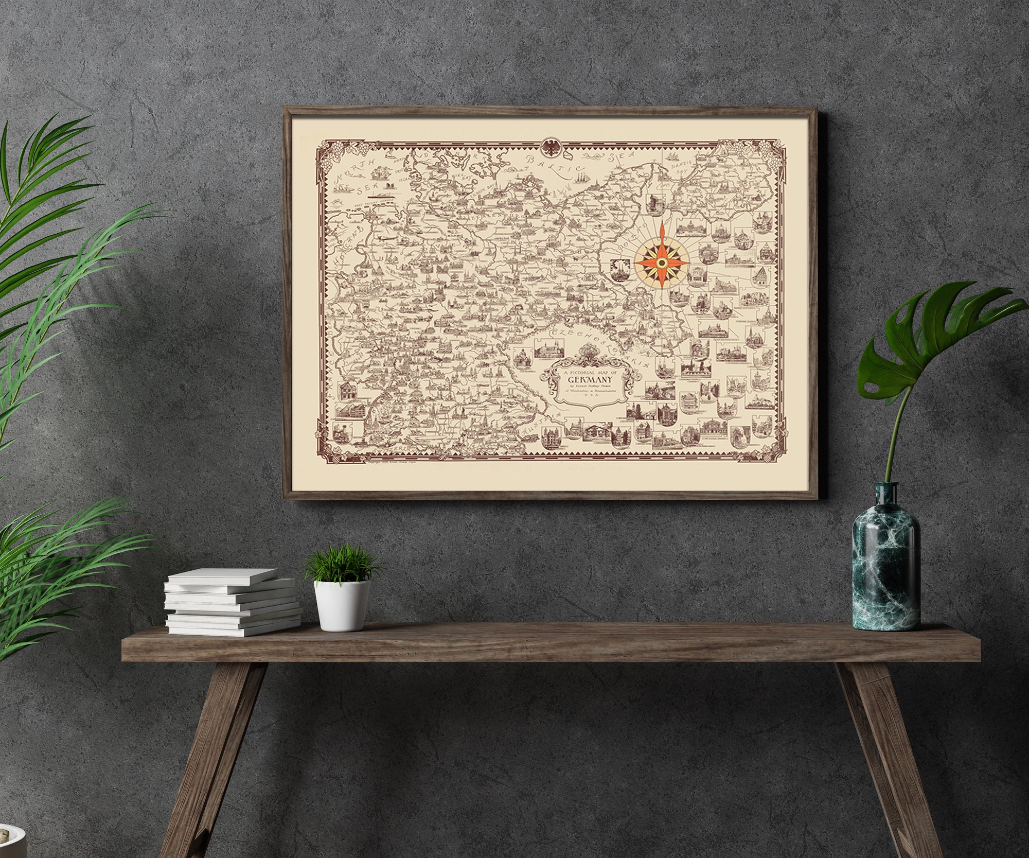 Map of Germany 1930 Germany in 1930 Vintage Wall Map Classic Wall Decor ...