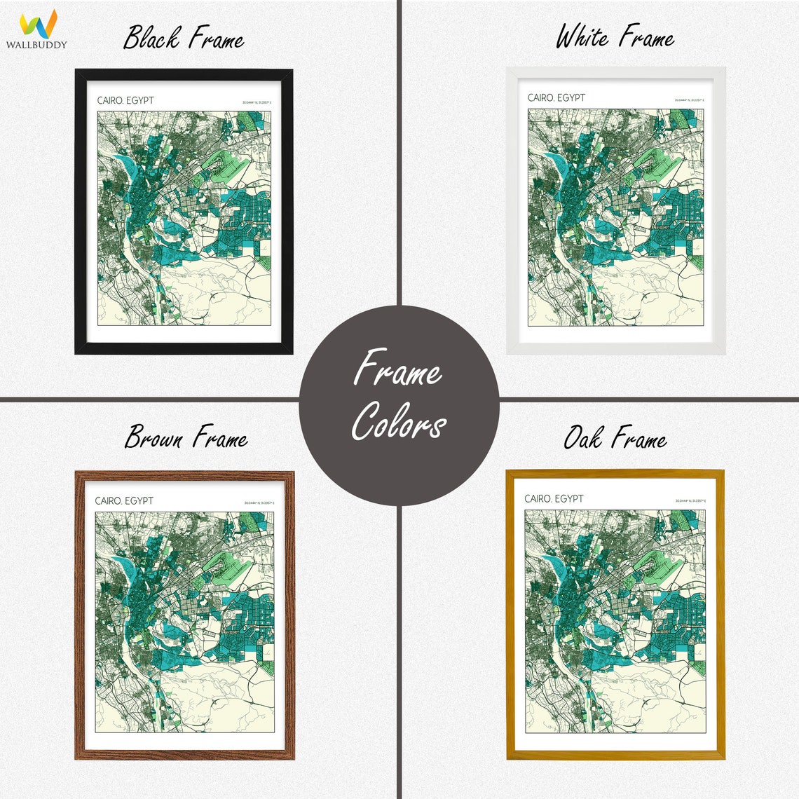 Cairo Capital City of Egypt Street Map of Cairo Mapbuddy Wall Art River ...