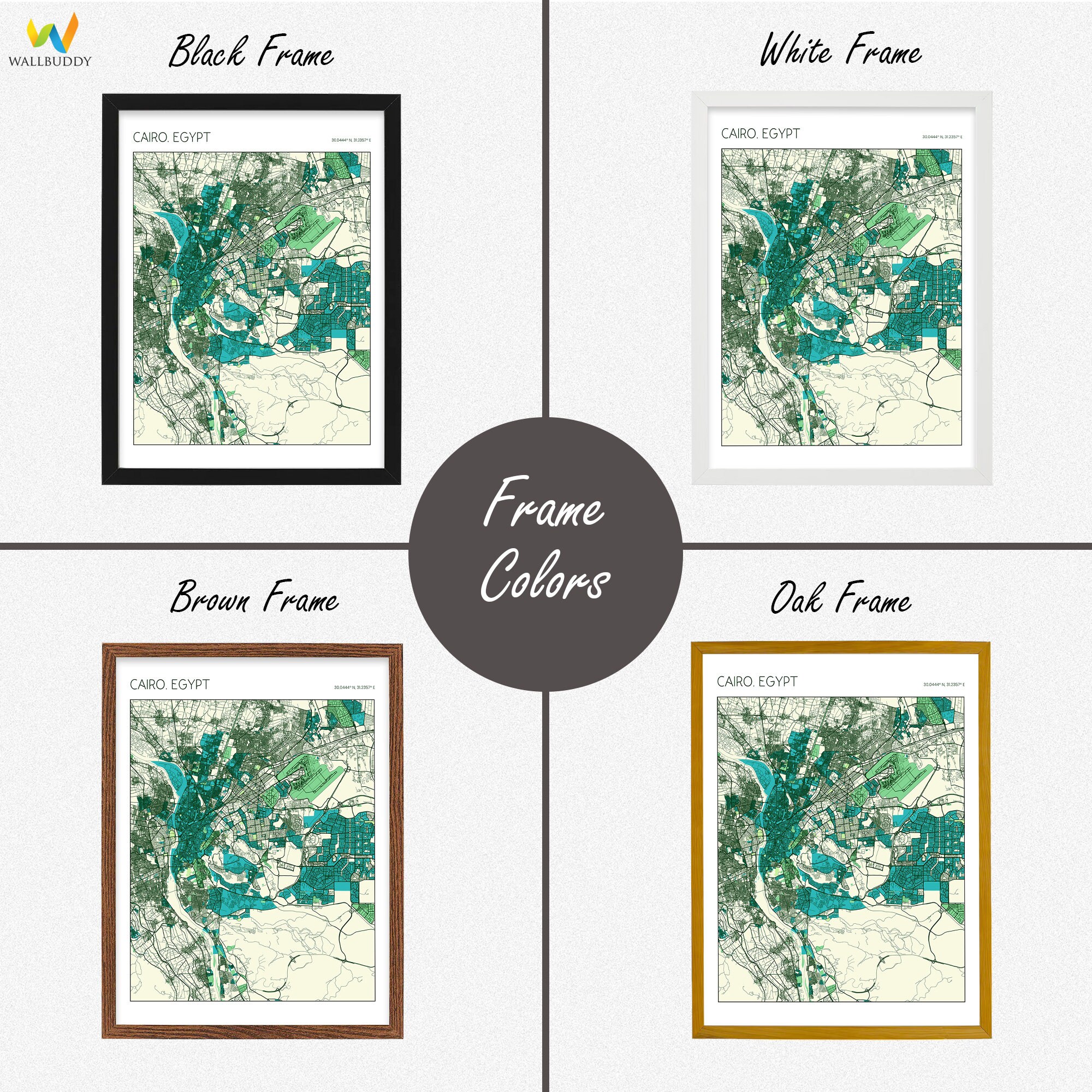 Cairo Capital City of Egypt Street Map of Cairo Mapbuddy Wall Art River ...