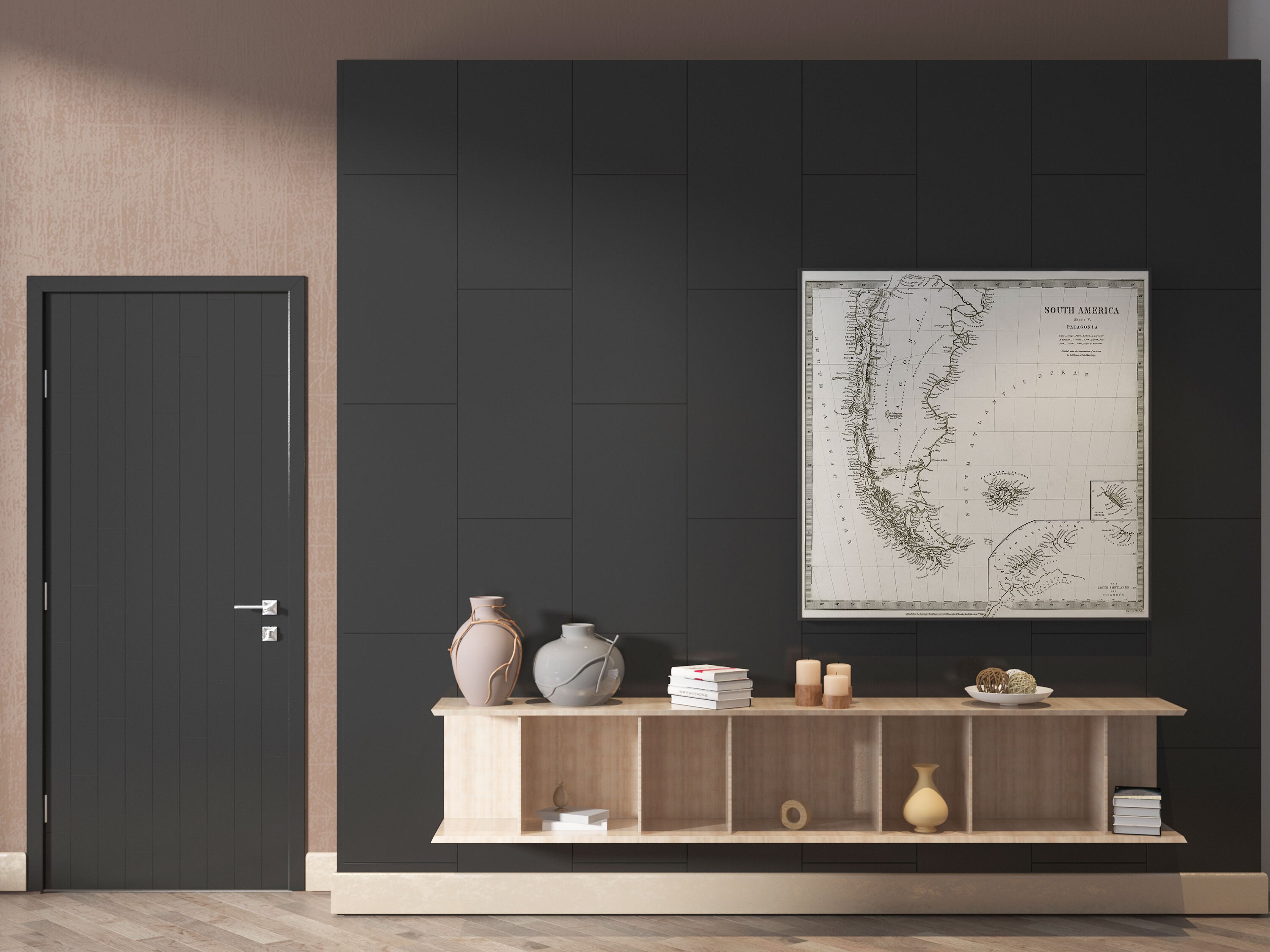 Patagonia Map Vintage Style Map of Patagonia 1838 Wall Decor South ...