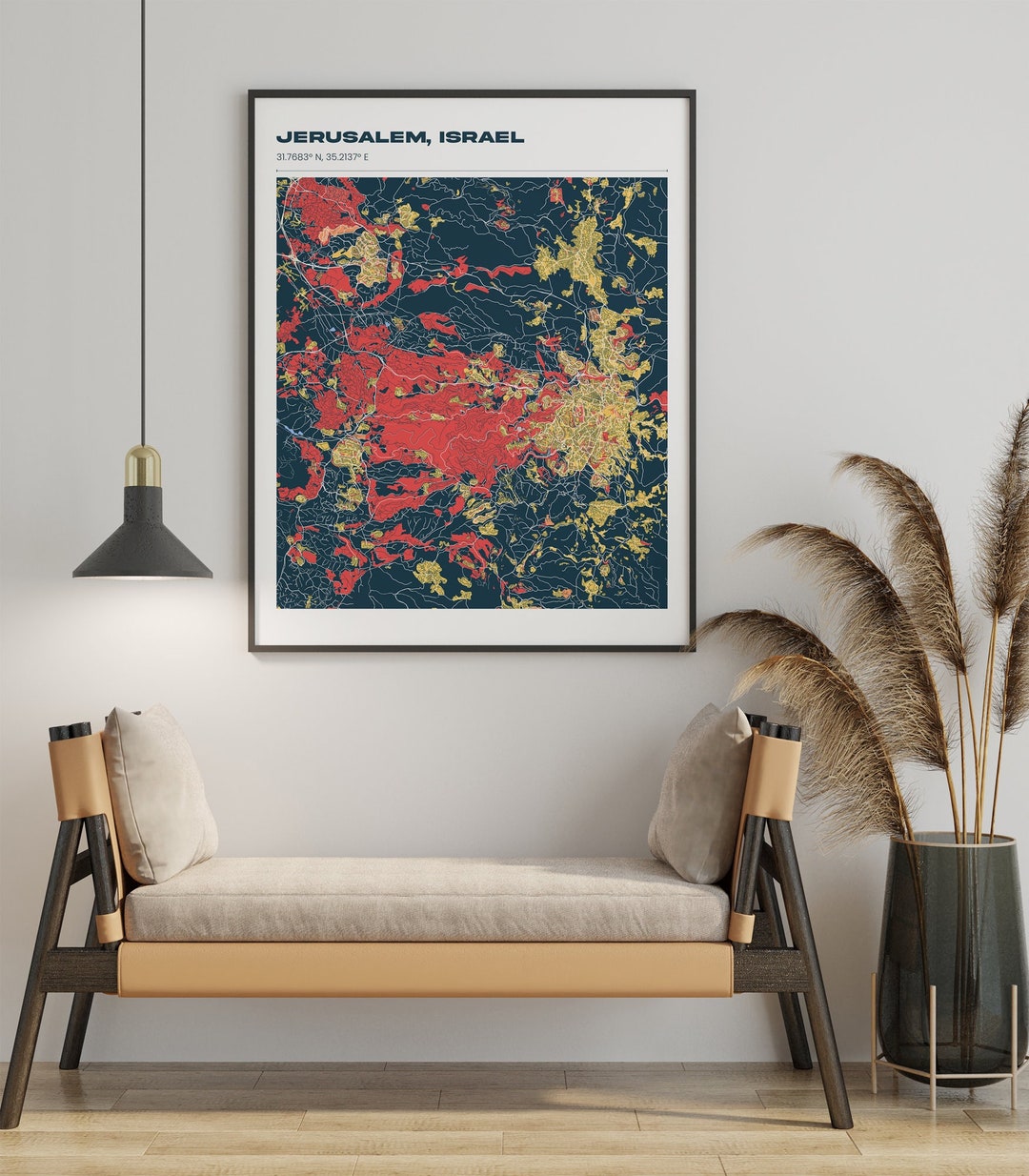 Jerusalem, Israel City Map Poster Aesthetic Jerusalem Map Poster Travel ...