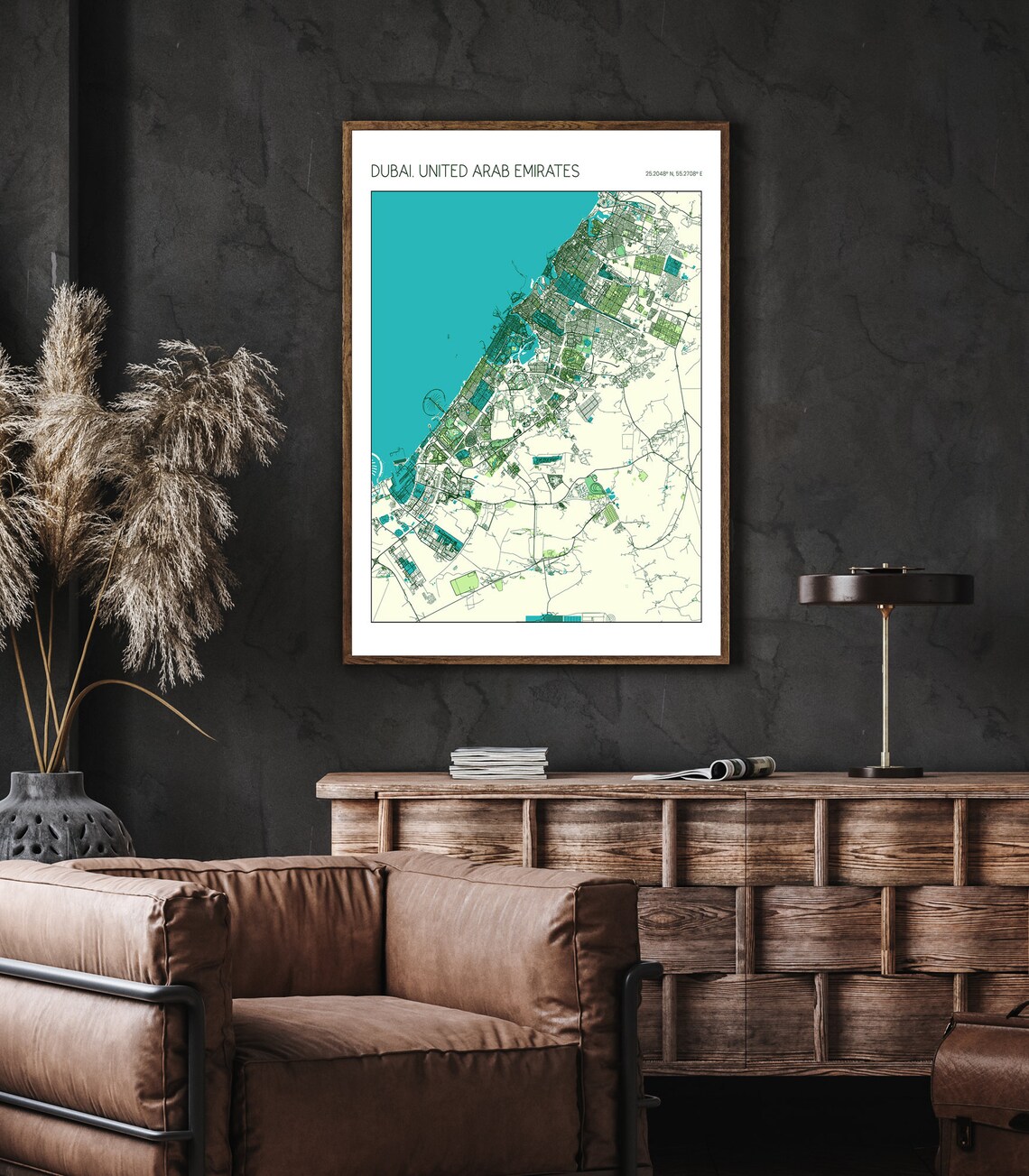 Dubai City UAE Mapbuddy Wall Art Street Map of Dubai UAE City in UAE ...