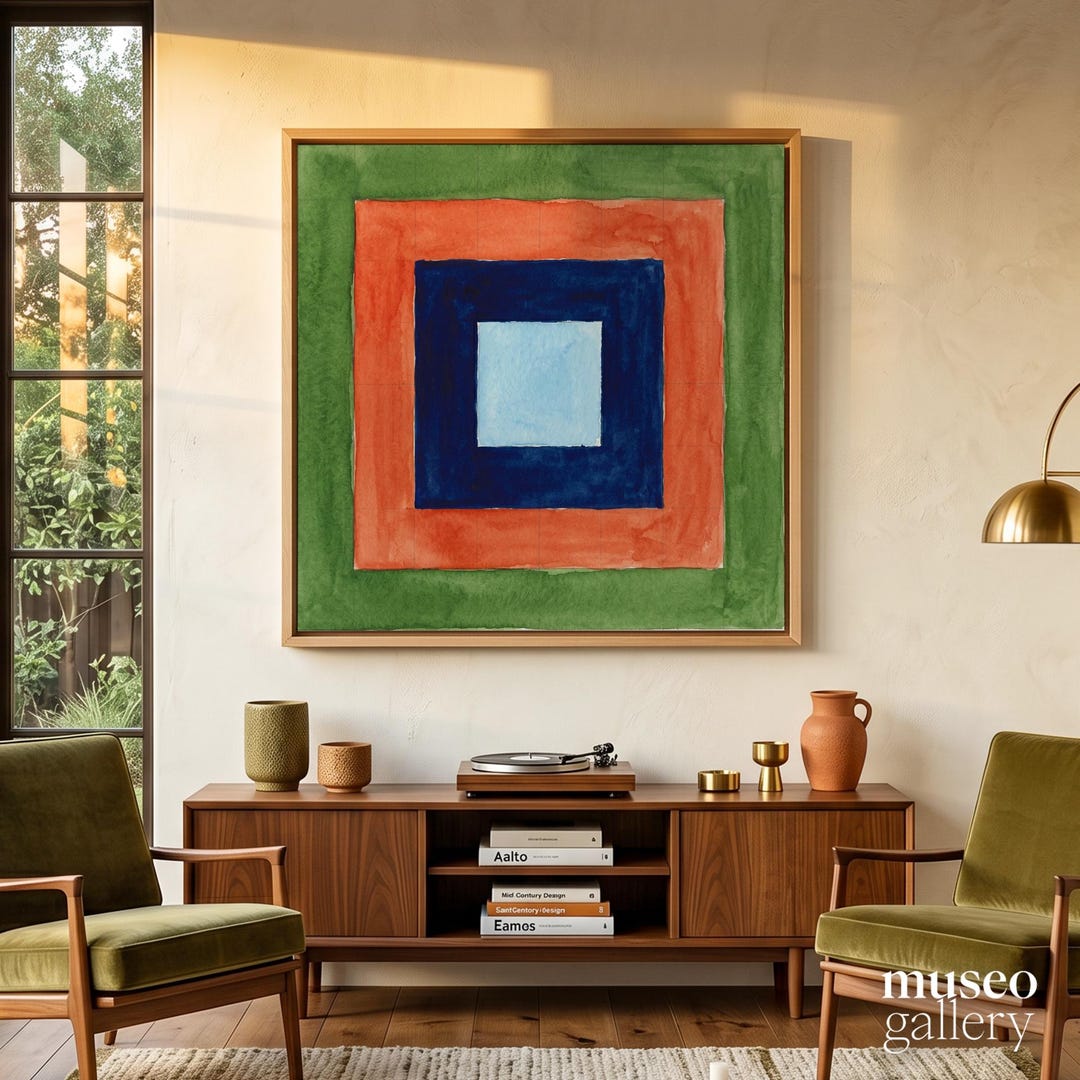 Color Field Canvas Wall Art: Classic Abstract Geometric Print, Large ...