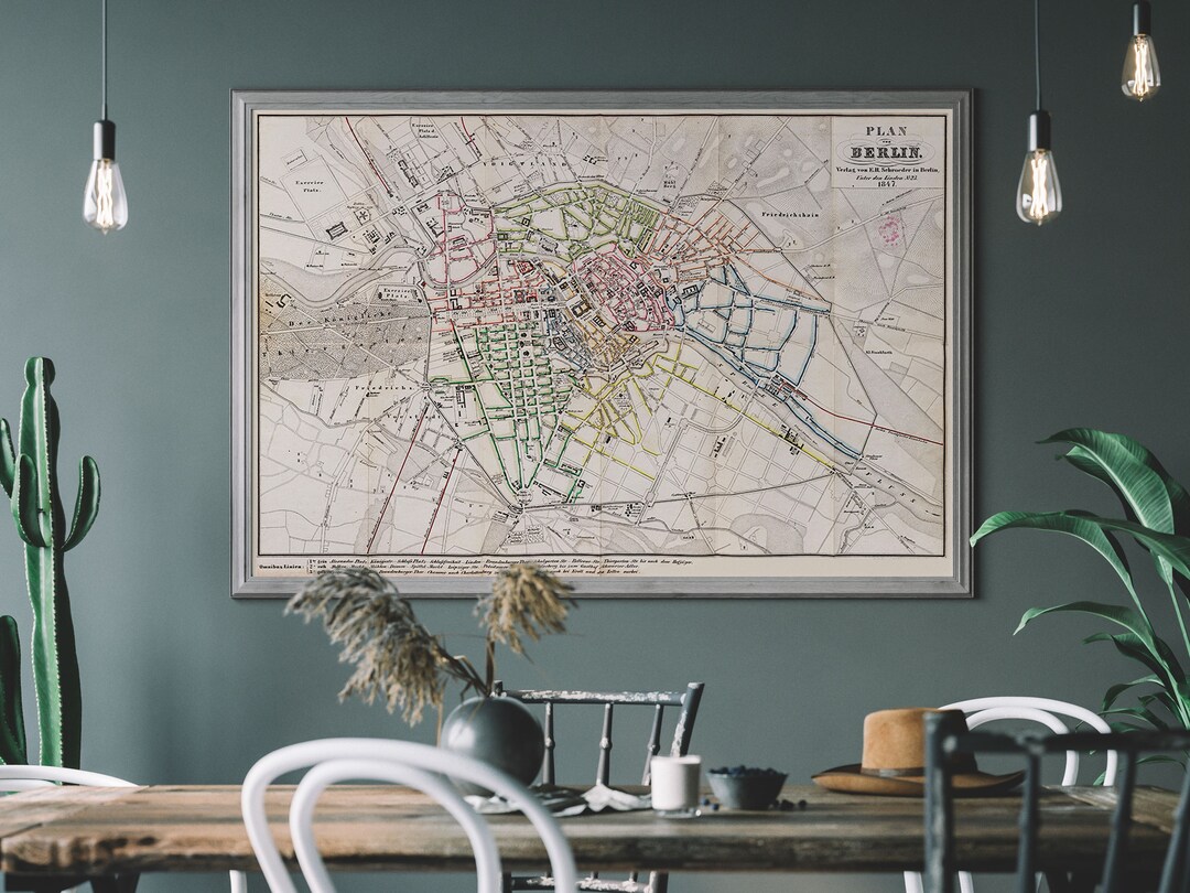 Berlin Karte Vintage Stil Karte Von Berlin 1847 Brandenburger Tor Berlin Hauptstadt von ...