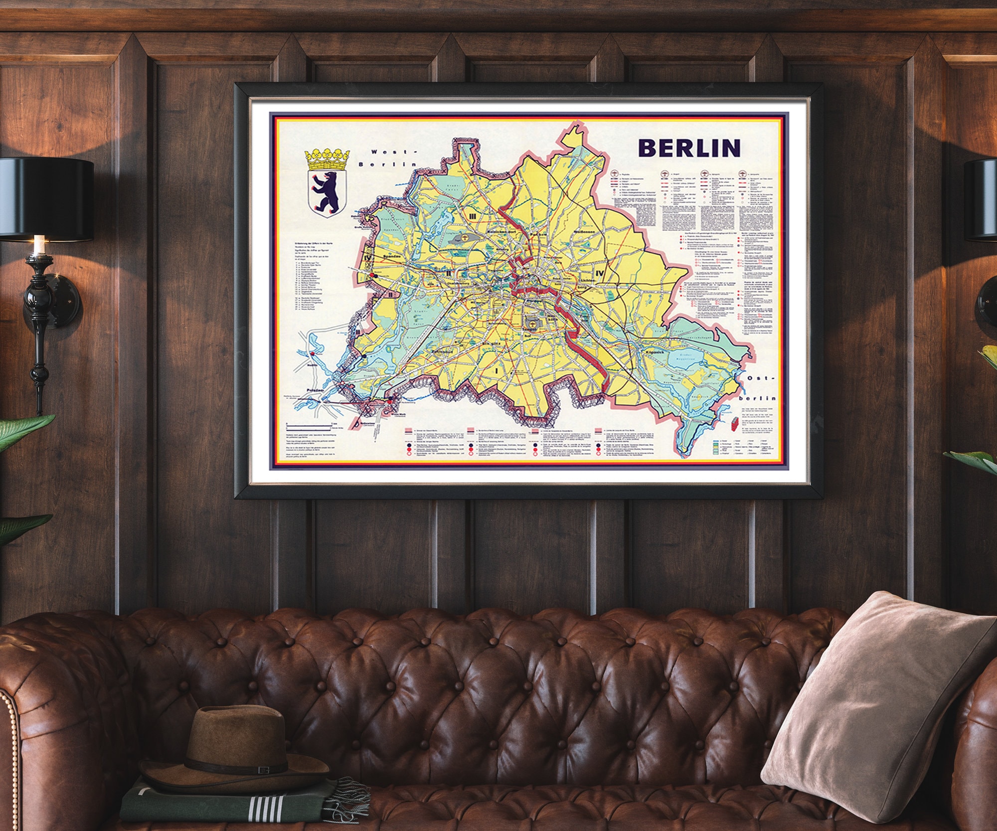 Map of Berlin Capital of Germany Vintage Map of Berlin European City ...
