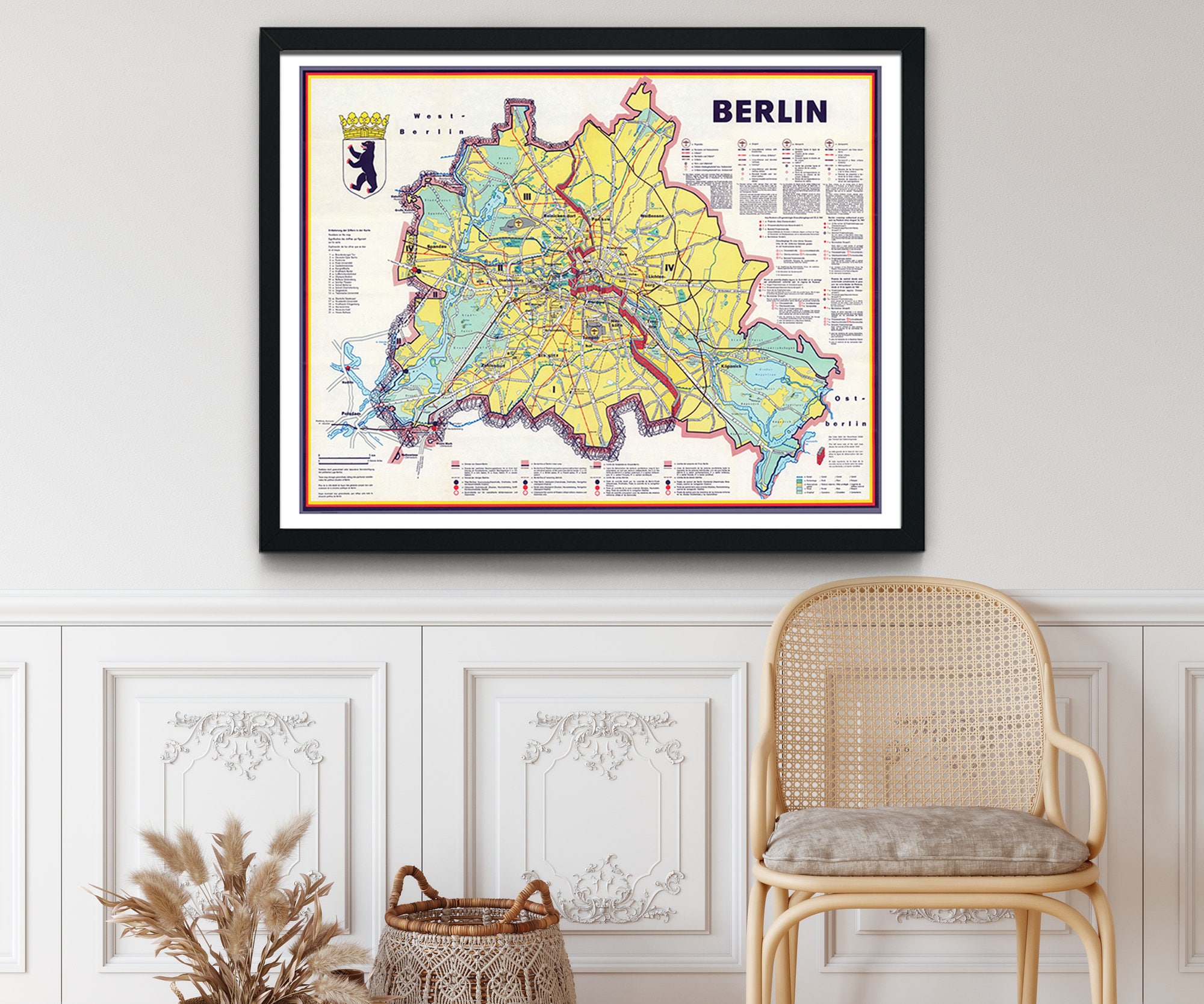Map of Berlin Capital of Germany Vintage Map of Berlin European City ...