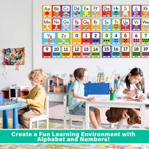 Set of 16 Alphabets and Numbers Learning Posters, Educational Posters ...