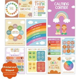Set of 12 Emotional Learning Charts - Educational Posters for Classroom ...