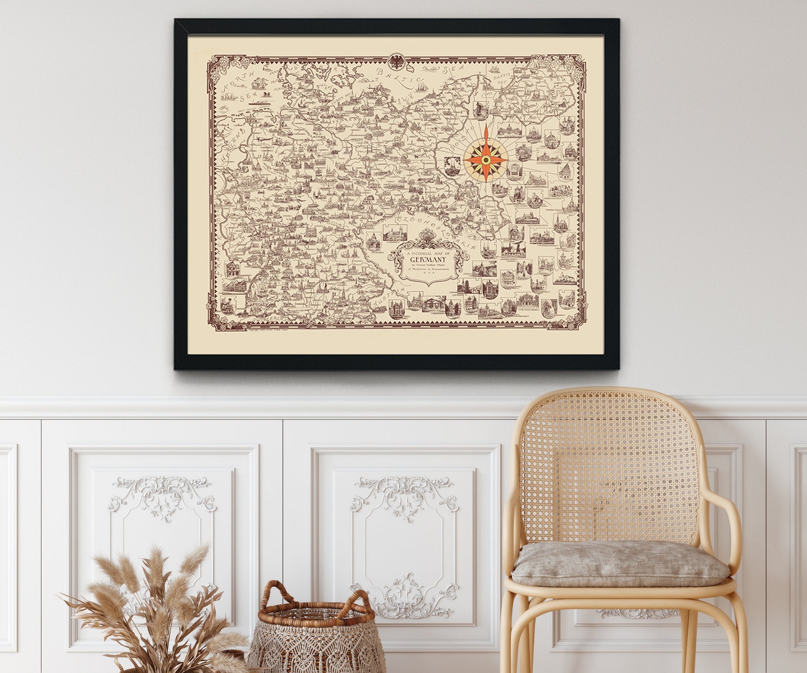 Map of Germany 1930 Germany in 1930 Vintage Wall Map Classic Wall Decor ...