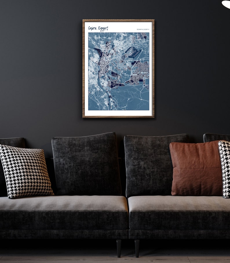 Cairo Capital City of Egypt Street Map of Cairo Mapbuddy Wall Art River ...