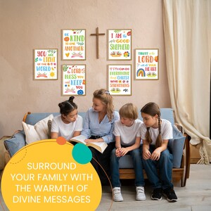 Bible Verse Posters Set of 6 - Christian Wall Art for Kids, Nursery ...