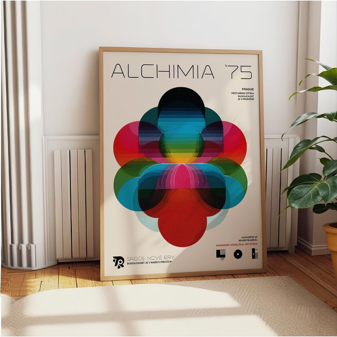 Abstract Overlapping Circles Poster: Modern Geometric Wall Art - Etsy