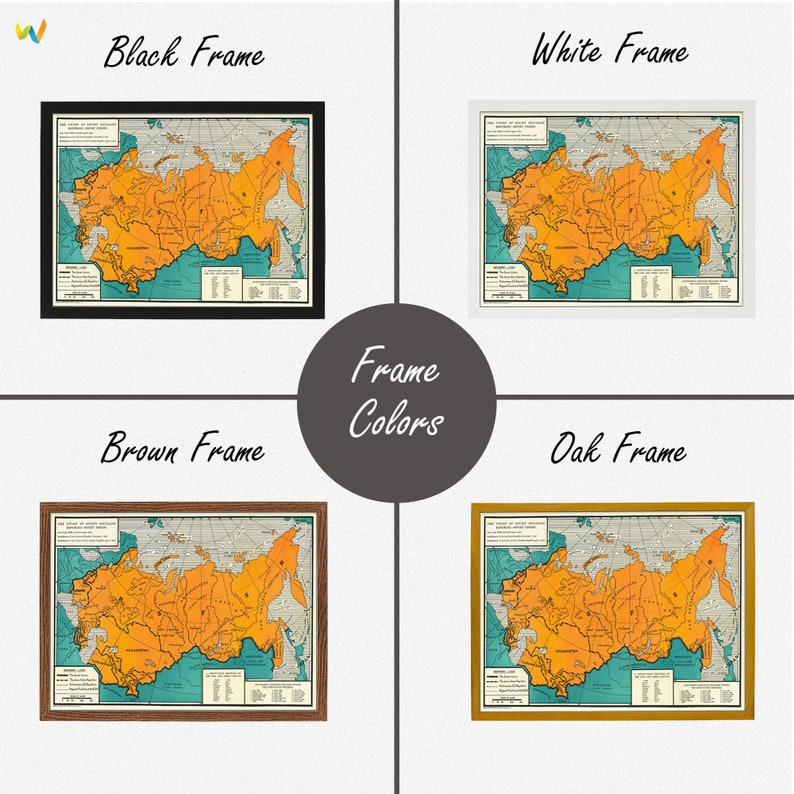 Soviet Union Vintage Style Map of the Soviet Union 1936 Classroom Map ...