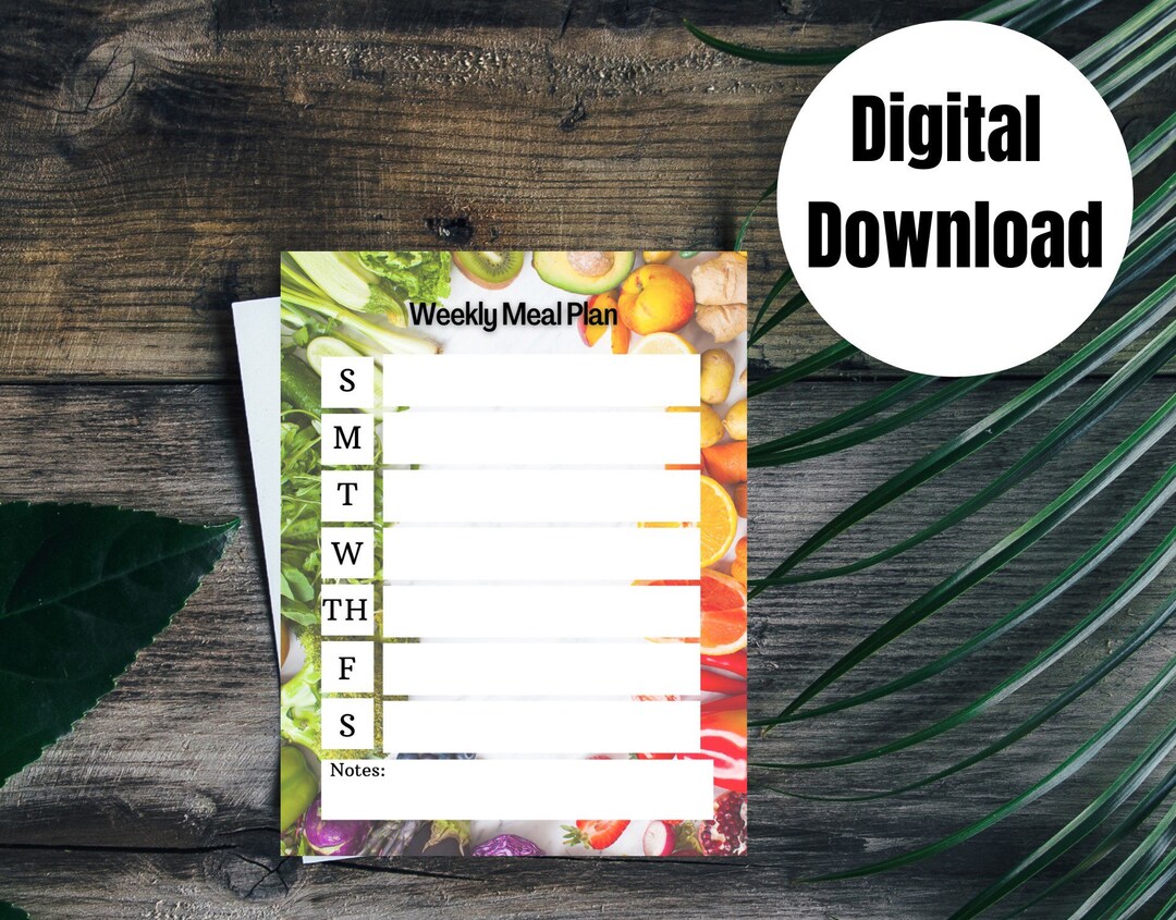 Minimalist Weekly Meal Plan, Simple Meal Plan, Weekly Meal Planner ...