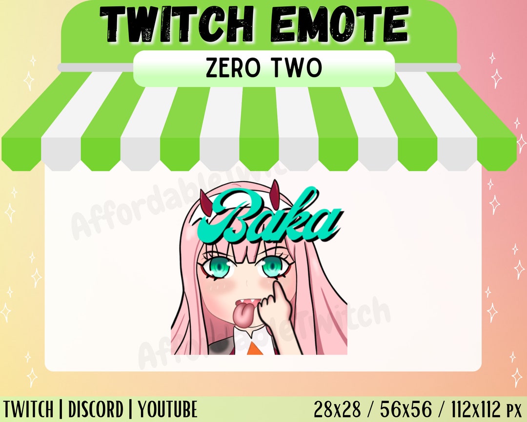 Premade Zero Two Inspired Baka Twitch Emote / Badge P2U Instant ...