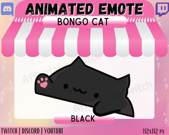 Animado Bongo Cat Emote Gray Gif Twitch YouTube Discord Kitten - Etsy ...
