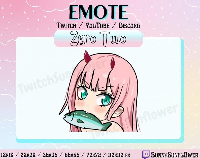 Premade Zero Two Fish Twitch Emote / Badge Darling in the | Etsy Australia