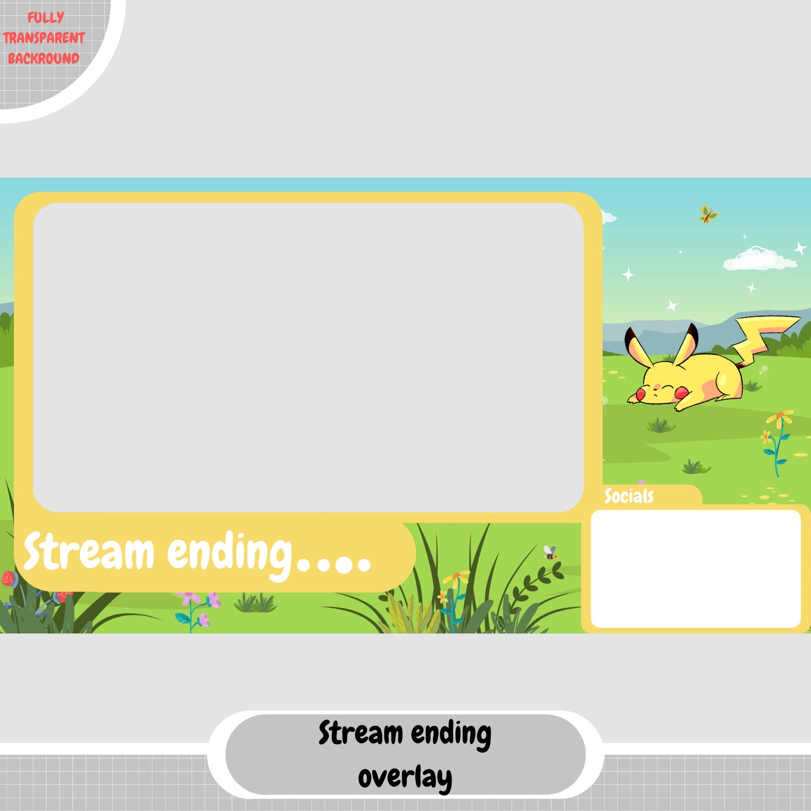 Animated Pokemon Pikachu Twitch Package Overlays, Panels, Matching ...