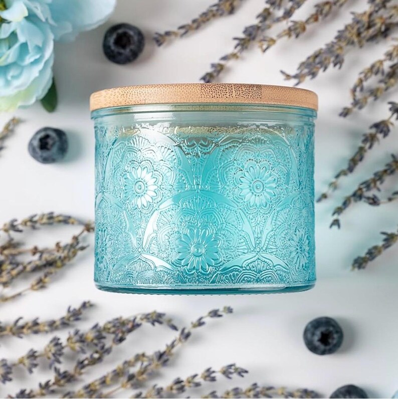 10oz Embossed Glass Jar Container Candle - Etsy