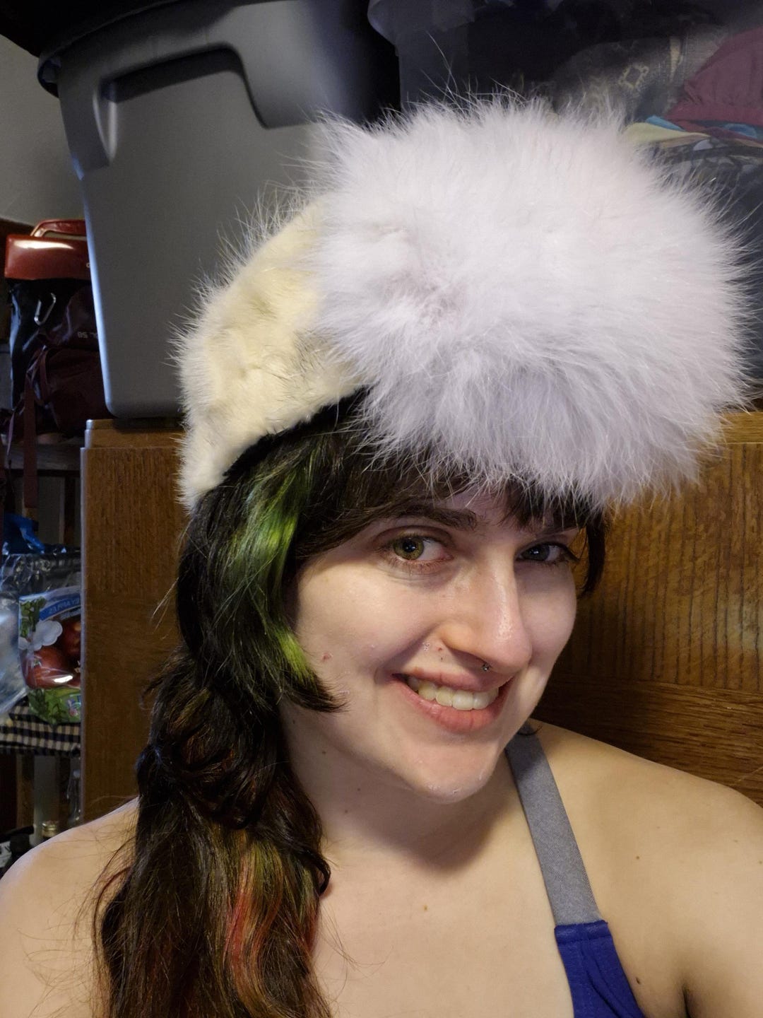 Black & White Mink/arctic Fox Insulated Upcycled/recycled Real Fur ...
