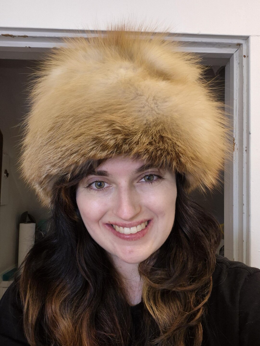 Real Upcycled Red Fox Fur Russian Style Pillbox Insulated Hunting Hat ...