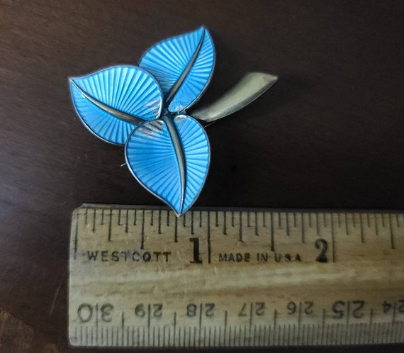 1920s Norwegian GUILLOCH Blue Enamel over STERLING Si… - Gem