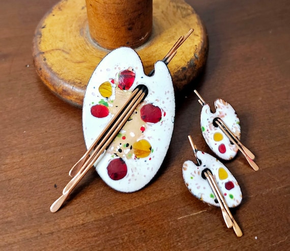 1950s Renoir Matisse SIGNED Copper Enamel Artist Pale… - Gem