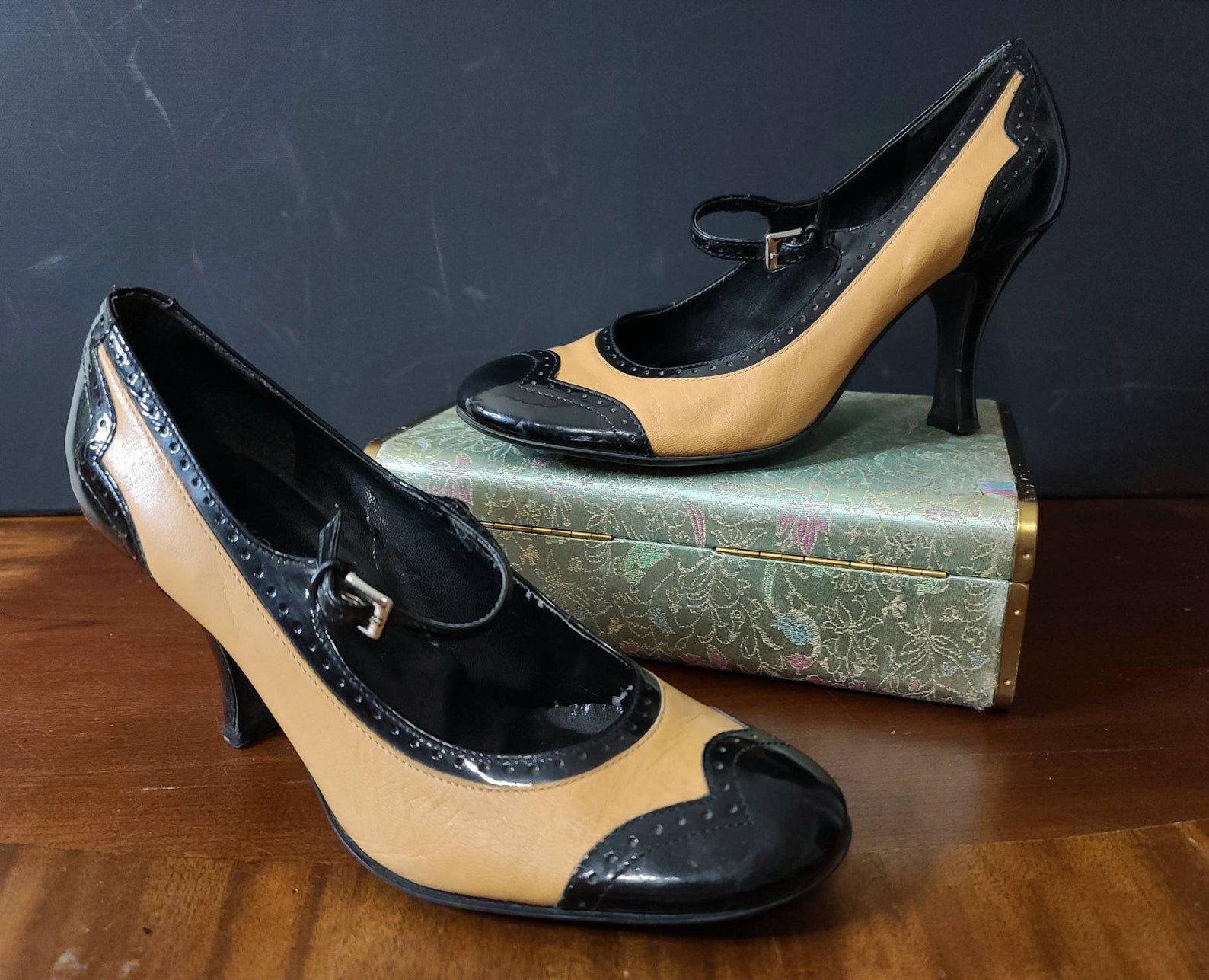 Vintage Franco Sarto Spectator Pumps, 3 Inch Heels, Size 7.5 M, Black ...