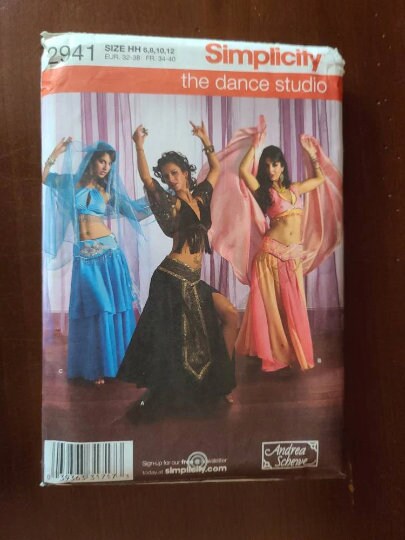 BELLY DANCER COSTUME Pattern Complete and Not Used, Simplicity 2941 ...