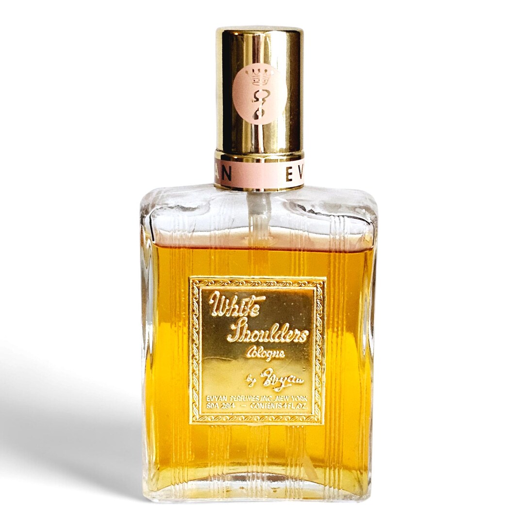 1950s White Shoulders Cologne by Evyan 4 Oz Bottle With Gold Cap, Pink ...