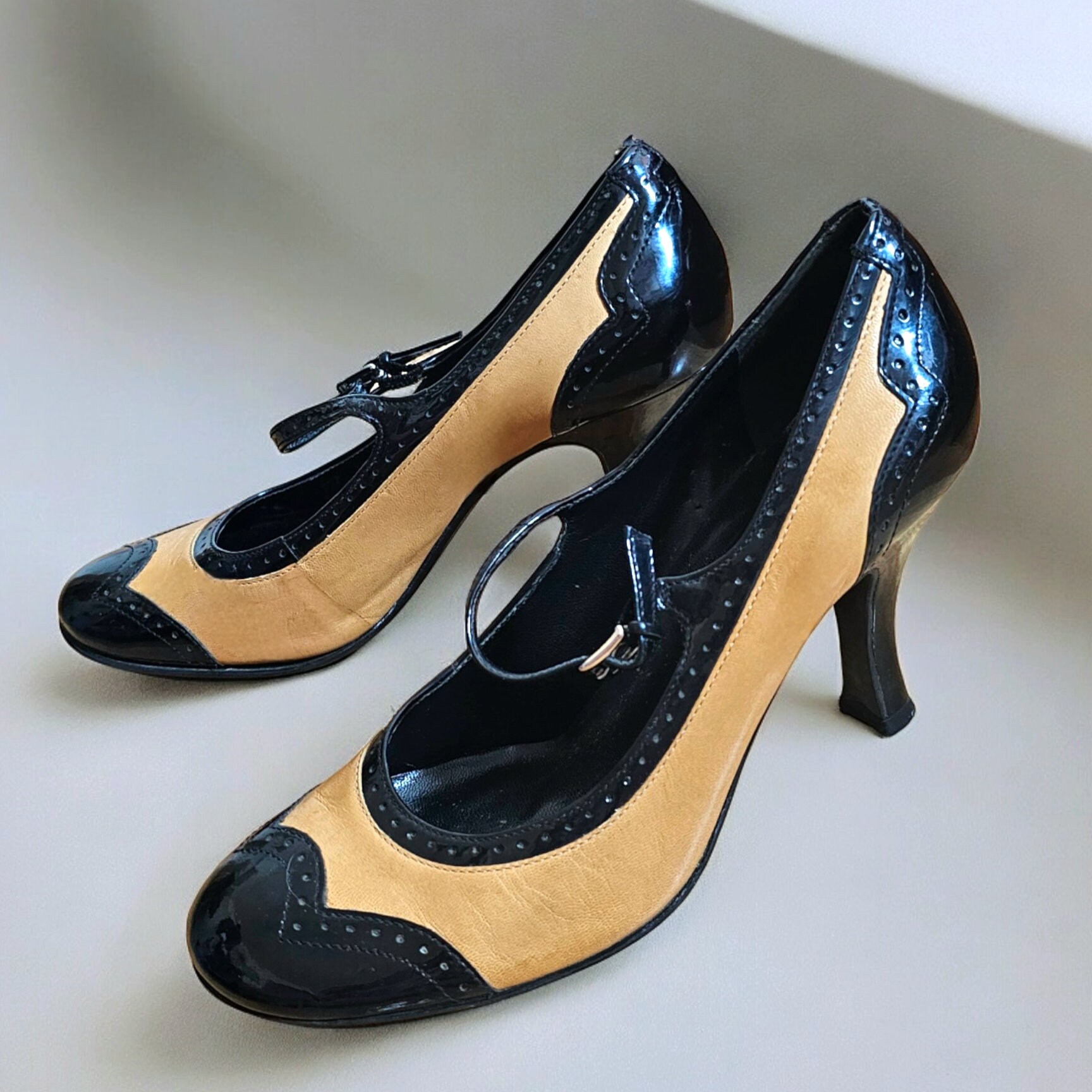 Vintage Franco Sarto Spectator Pumps, 3 Inch Heels, Size 7.5 M, Black ...