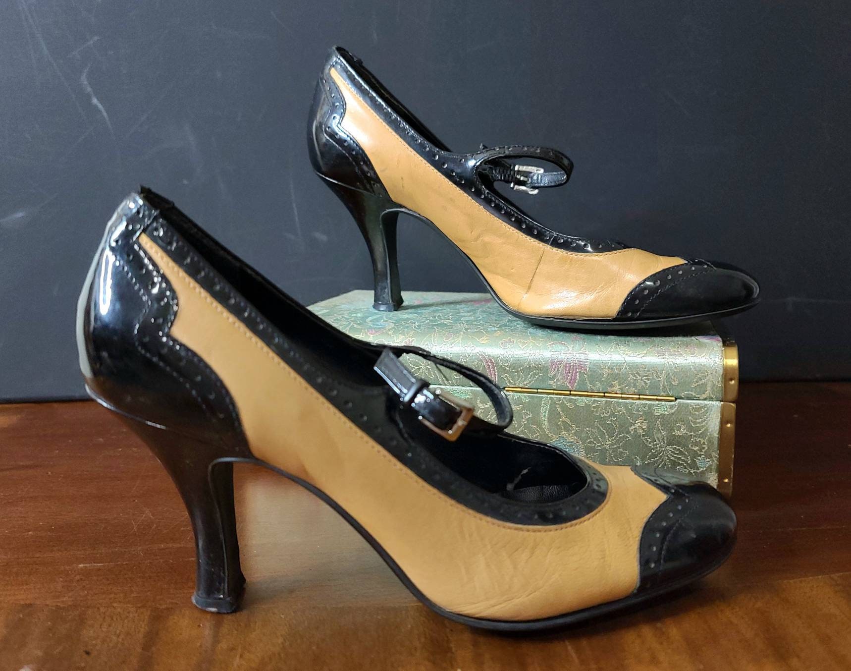 Vintage Franco Sarto Spectator Pumps, 3 Inch Heels, Size 7.5 M, Black ...