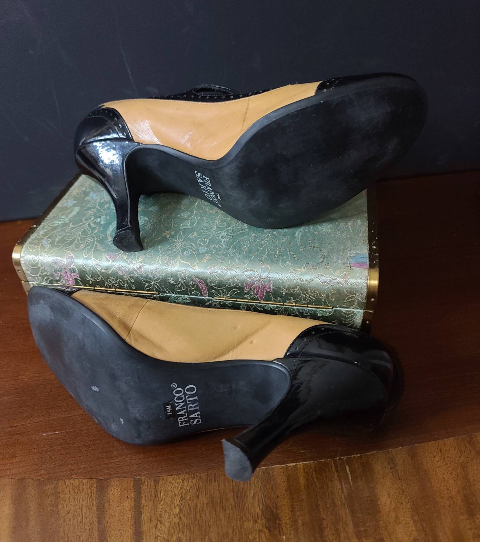 Vintage Franco Sarto Spectator Pumps, 3 Inch Heels, Size 7.5 M, Black ...