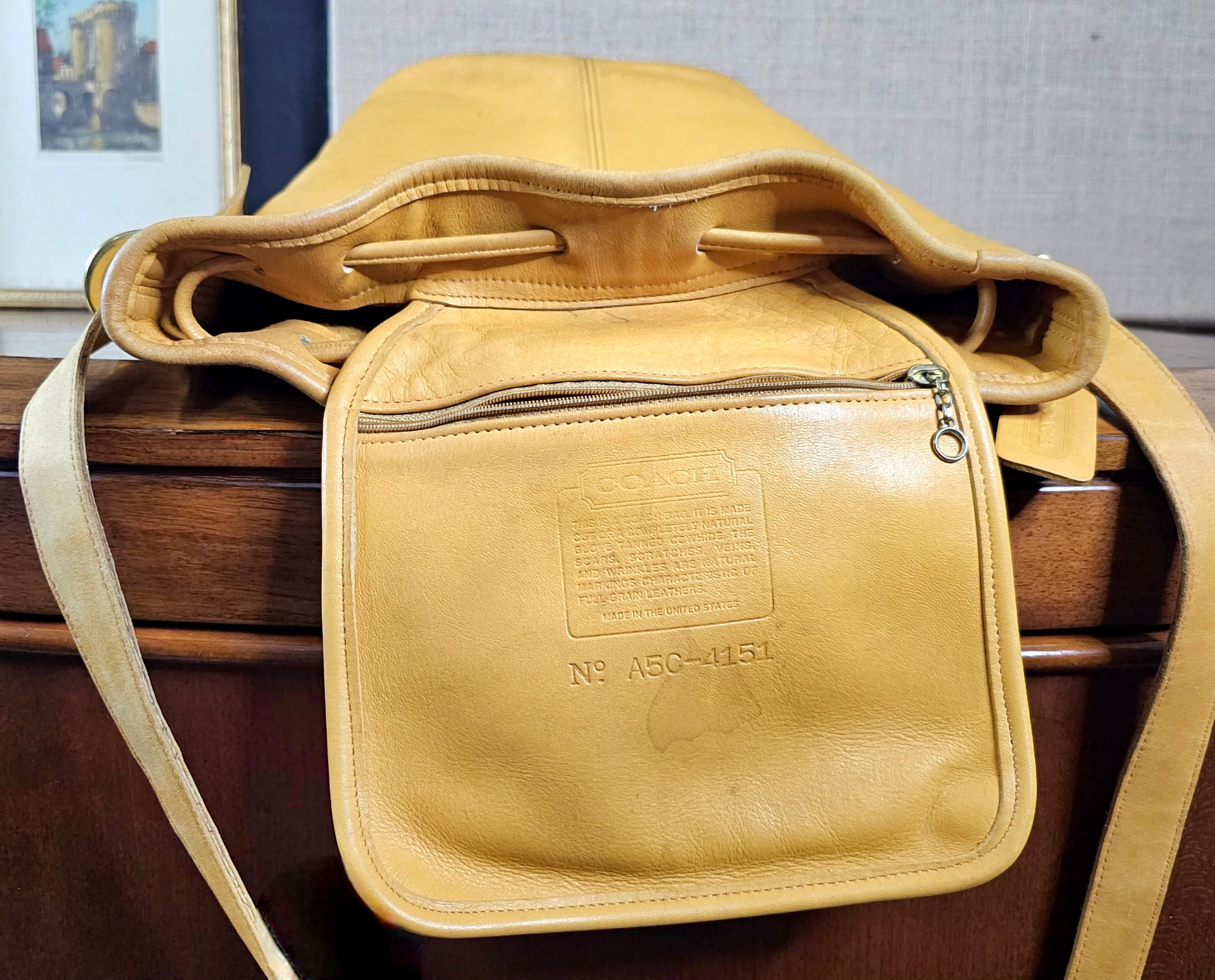 Vintage Coach Thompson Drawstring Bucket Crossbody Bag in Buckskin A50 ...