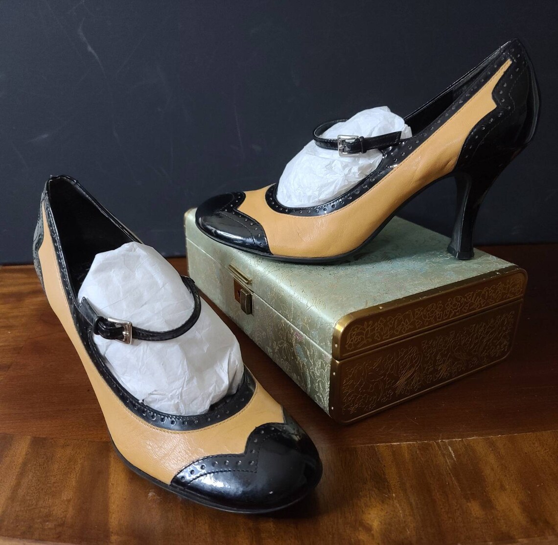 Vintage Franco Sarto Spectator Pumps, 3 Inch Heels, Size 7.5 M, Black ...