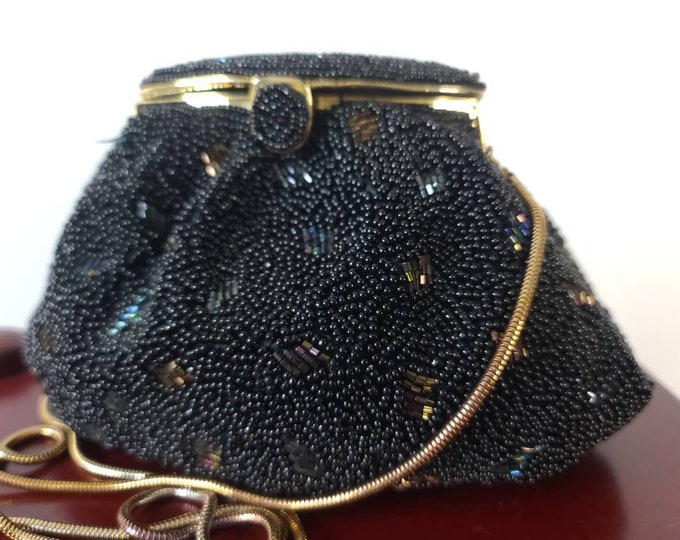 Black Beaded Cloche Bag Inge Christopher for Indolink Vintage Evening ...