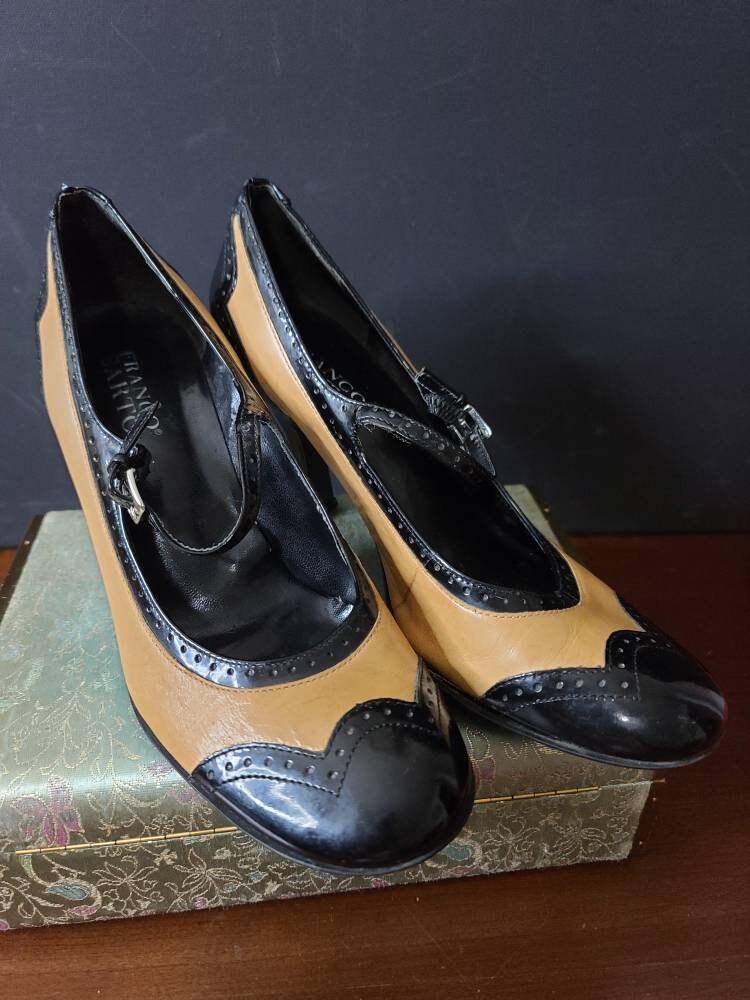 Vintage Franco Sarto Spectator Pumps, 3 Inch Heels, Size 7.5 M, Black ...