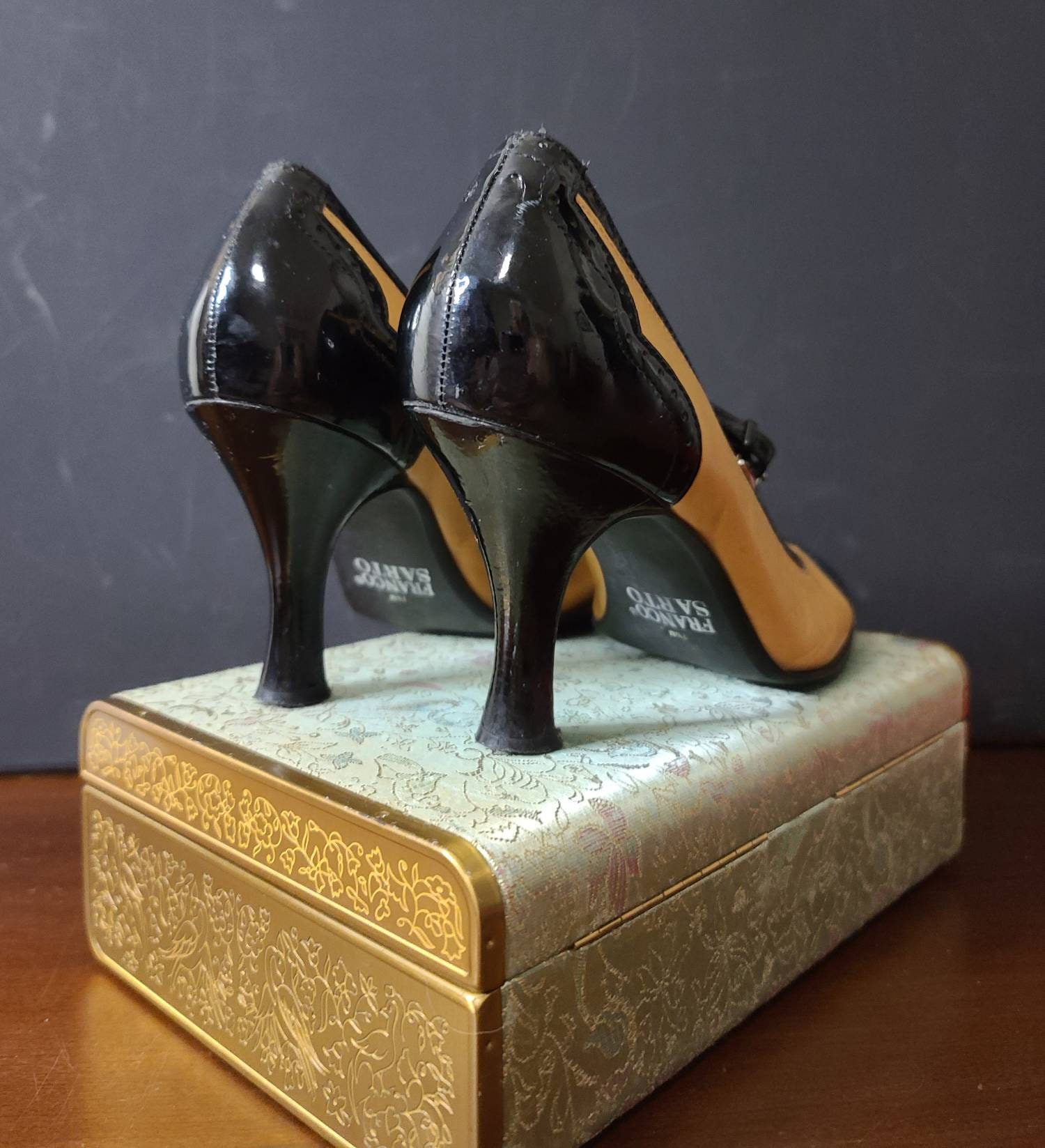 Vintage Franco Sarto Spectator Pumps, 3 Inch Heels, Size 7.5 M, Black ...