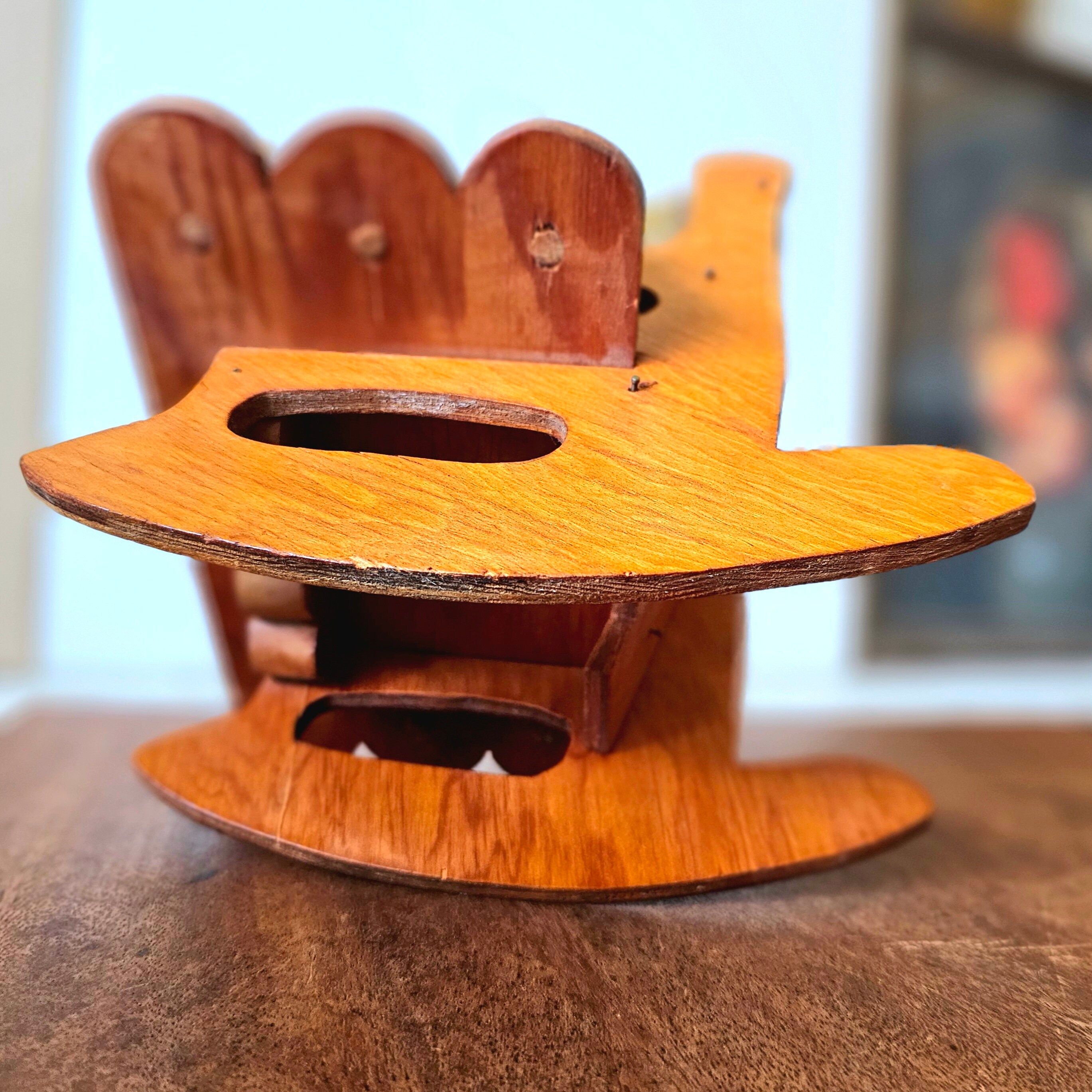 Vintage Hand Crafted Rocking Chair Pin Cushion Thread Spool Holder Mid ...