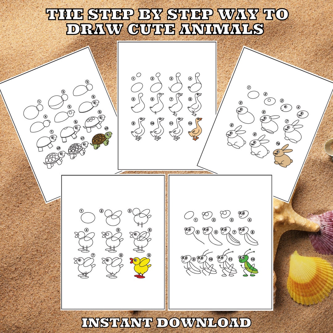 Learn to Draw Cute Animals INSTANT DOWNLOAD the Step by Step Way to ...