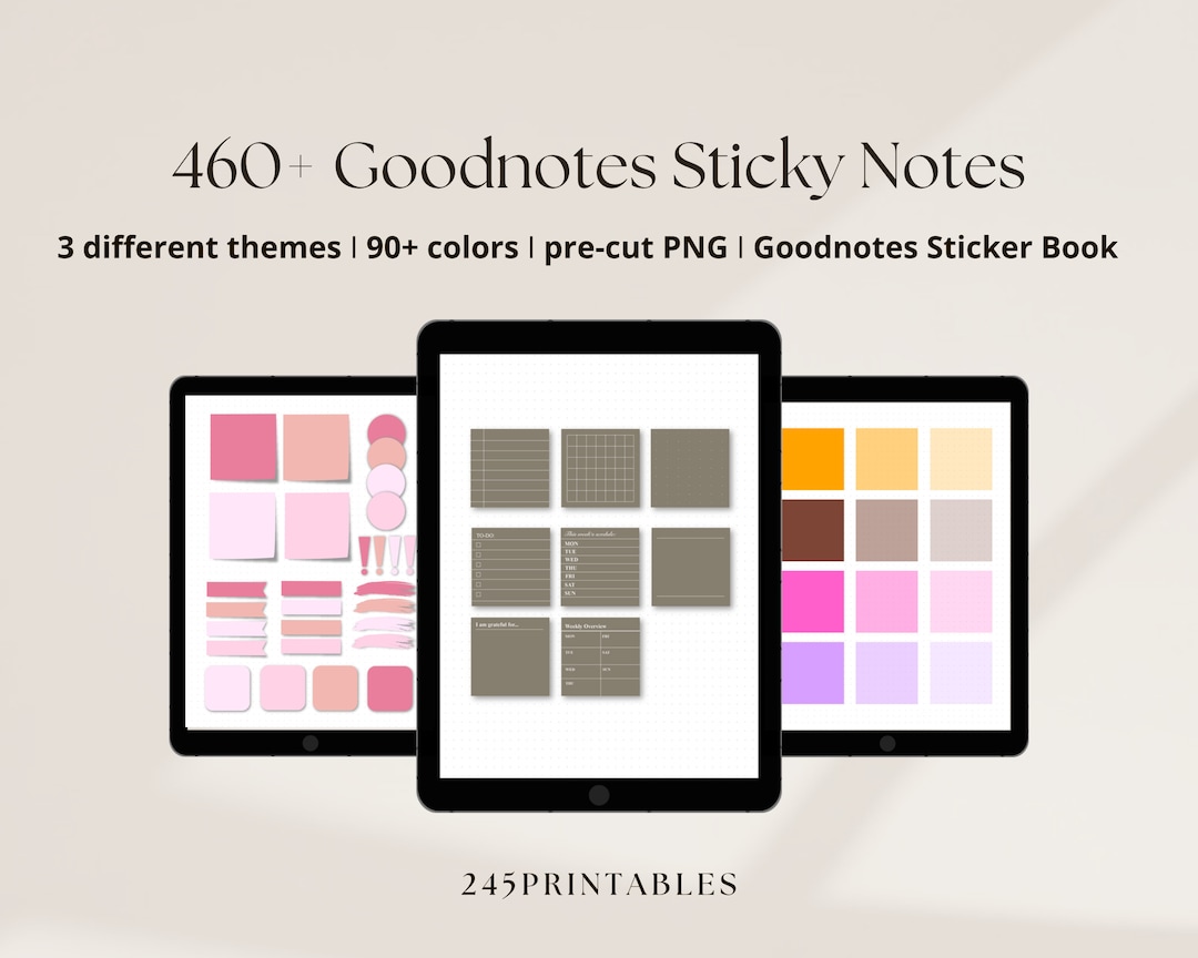 460+ Goodnotes Sticky Notes, PNG Digital Stickers, Goodnotes Planner ...