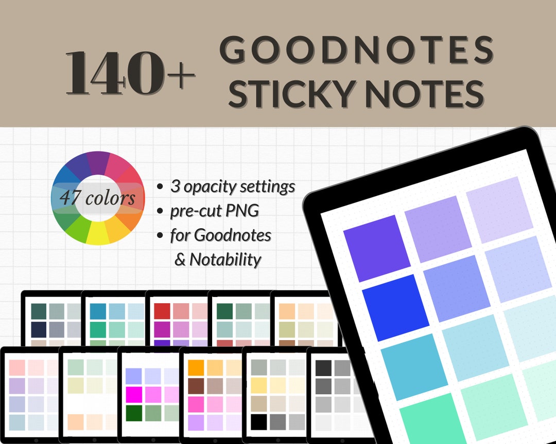 140+ Transparent Sticky Notes, iPad Stickers, Digital Planner, Notes ...