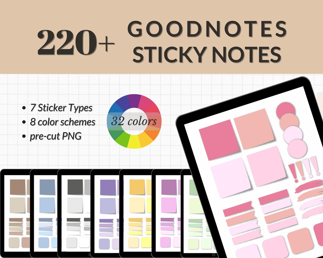 220+ Sticky Notes for Goodnotes, iPad Stickers, Digital Planner, Notes ...