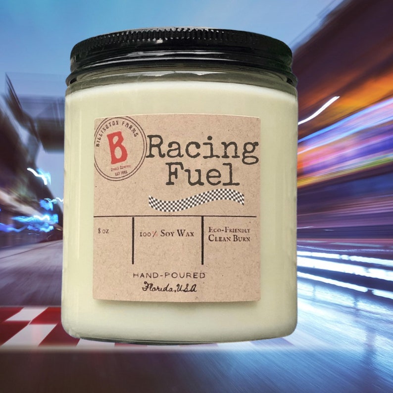 Racing Fuel Scented Candle Race Car Gift Scented Race Fuel - Etsy