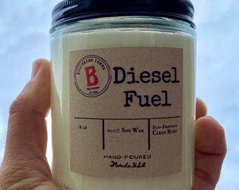 Diesel Fuel Scented Candle, 100% Soy Wax Hand Poured Candle, Rolling ...