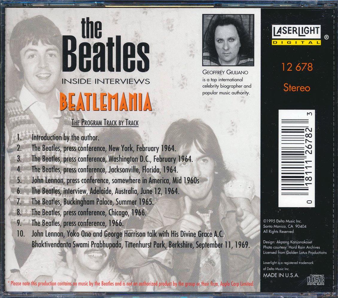 The Beatles - Beatlemania: Inside Interviews / Rare CD John Lennon ...
