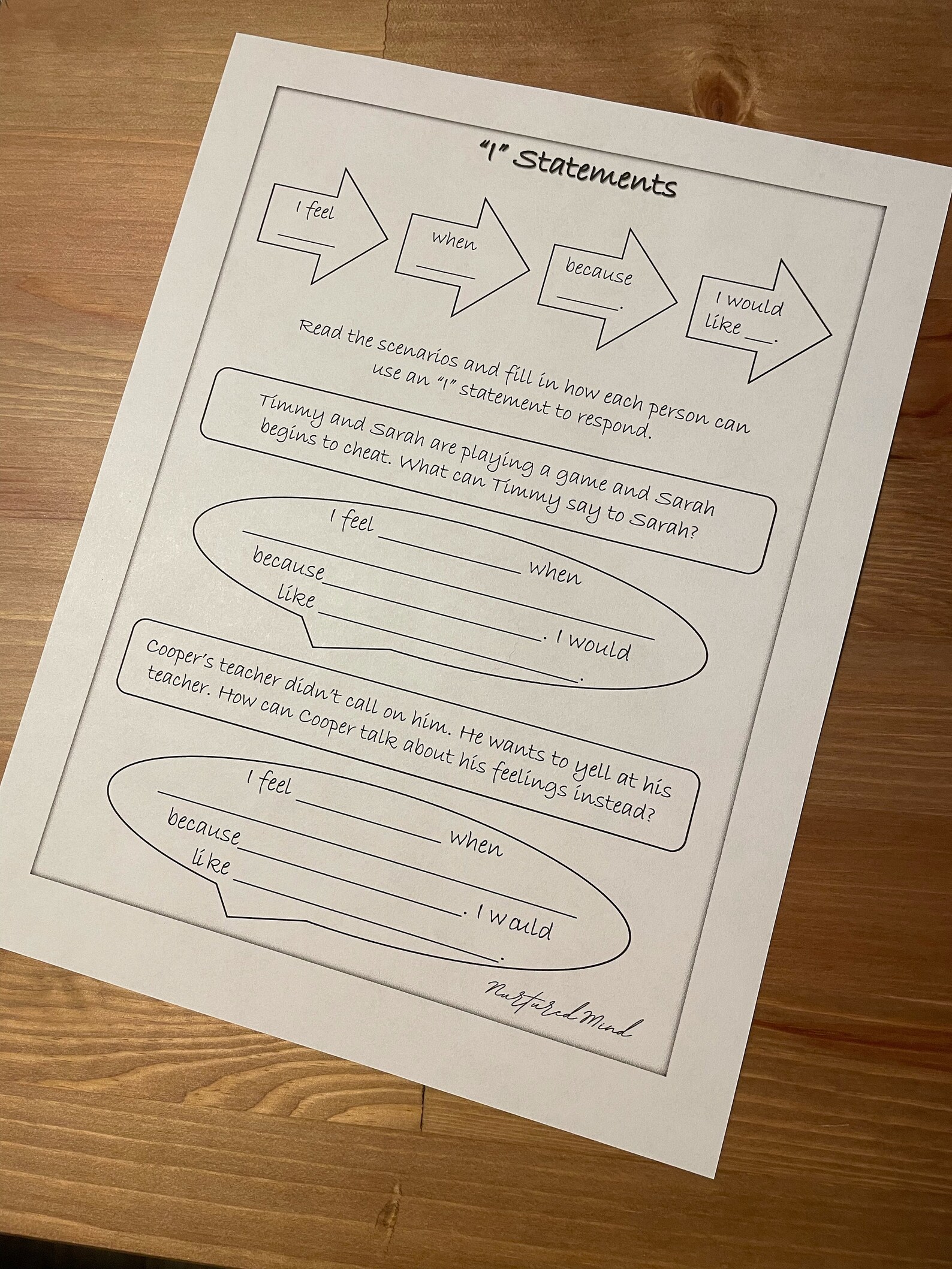 I Statements Practice Worksheet for Effective Communication - Etsy
