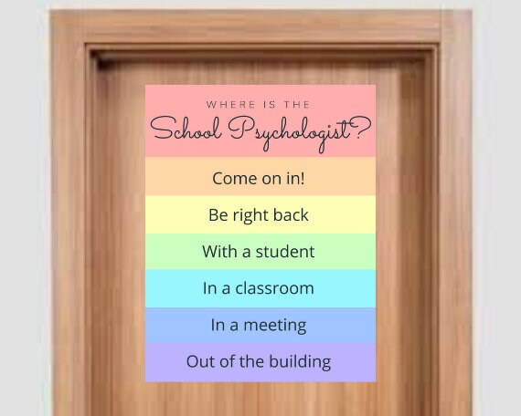 Where is the School Psychologist Door Sign School Psychologist - Etsy